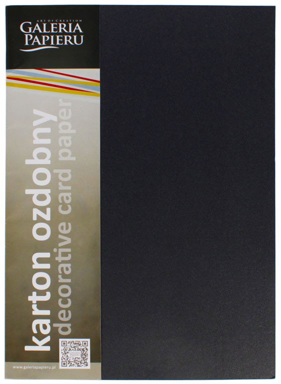 Dekoratyvinis popierius MILLENIUM A4, juodas, 250 g, 20 lapų - ermitazas.lt