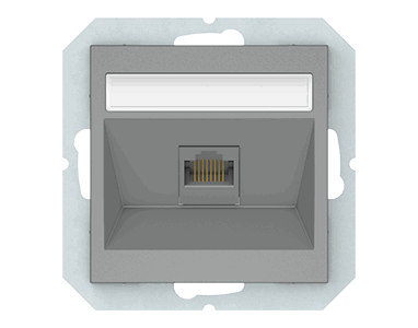 Kompiuterio lizdas 1 vietos (RJ45 CAT6e UTP) QR1000, be rėmelio, pilkos ...