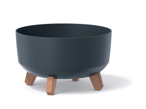 Plastikinis vazonas GRACIA LOW, antracito sp., Ø28,5 x h17,7 cm ...