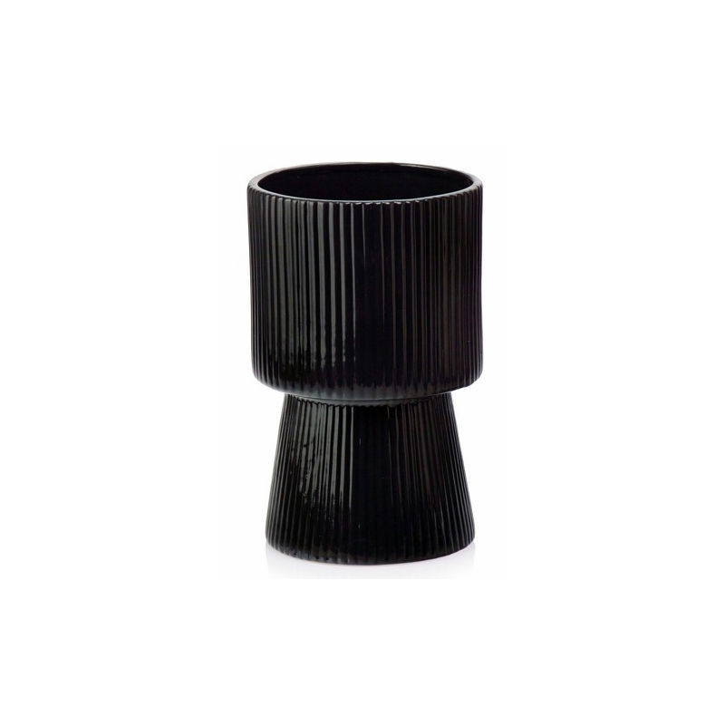 Keraminis vazonas PIANO BARCELONA, juodos sp., 14 x 22 cm - ermitazas.lt