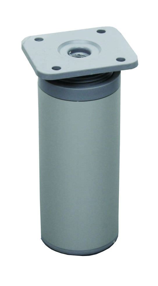 Baldų kojelė, H-60 mm, d-40 mm, apvali, reguliuojama, aliuminio sp. - ermitazas.lt