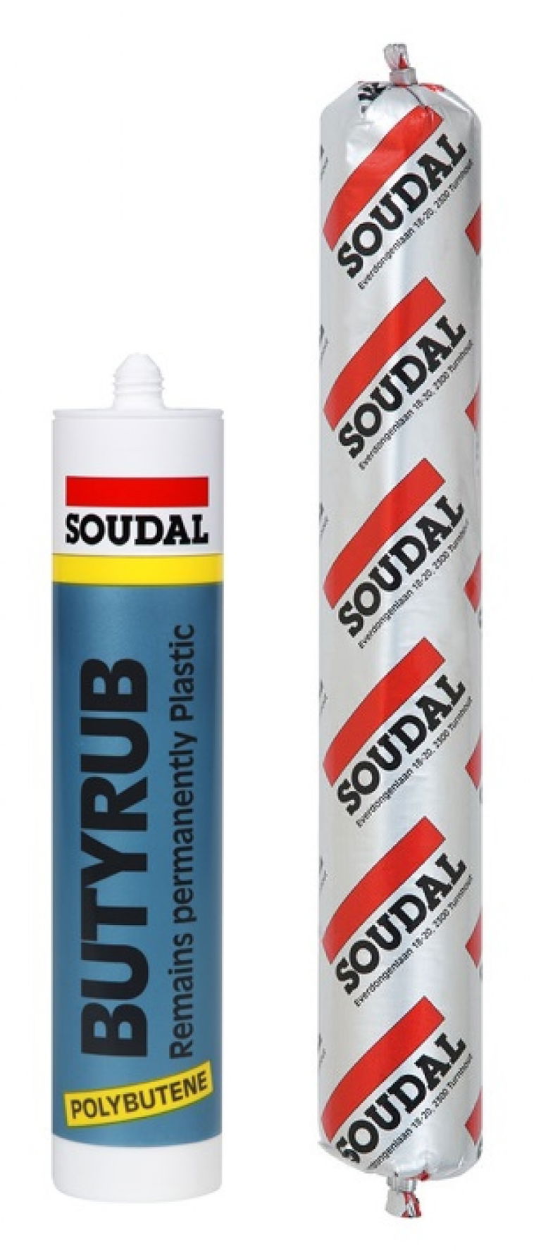 Statybinė mastika SOUDAL BUTYRUB, pilkos sp., 600 ml - ermitazas.lt