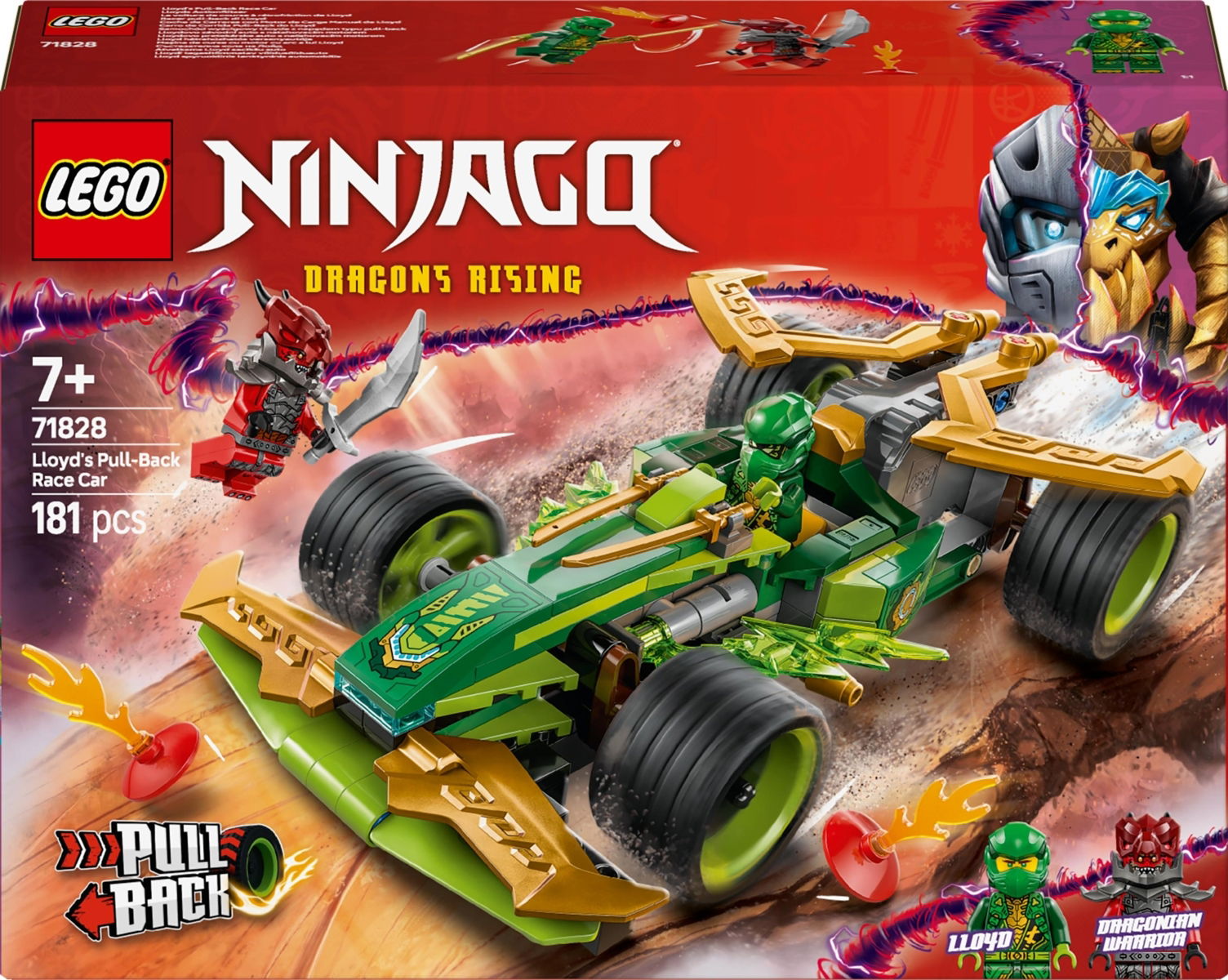 Konstruktorius LEGO® Ninjago Lloyd's Pull-Back Race Car, 71828 ...