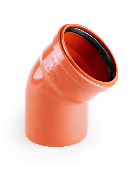 PVC lauko kanalizacijos alkūnė PIPELIFE, DN160 x 45° - ermitazas.lt