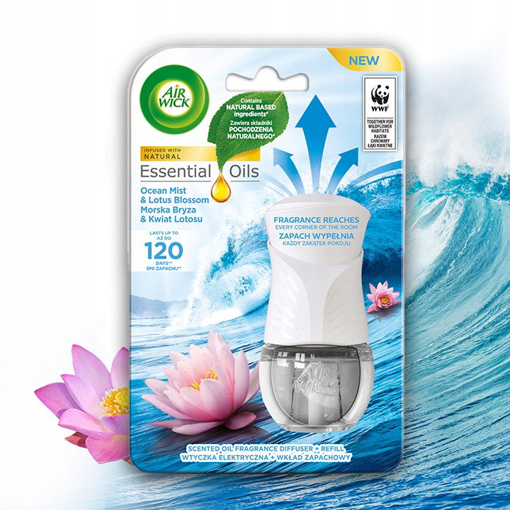 Elektrinis oro gaiviklis AIRWICK, jūros gaivos kvapo, 19 ml - ermitazas.lt