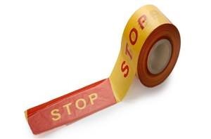 Polietileninė juosta STOP, 100 m - ermitazas.lt
