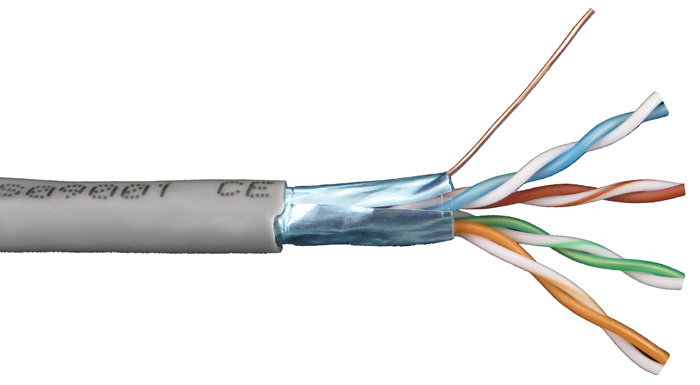 Kompiuterinis kabelis STP viengyslis, CAT5E, ekranuotas - ermitazas.lt