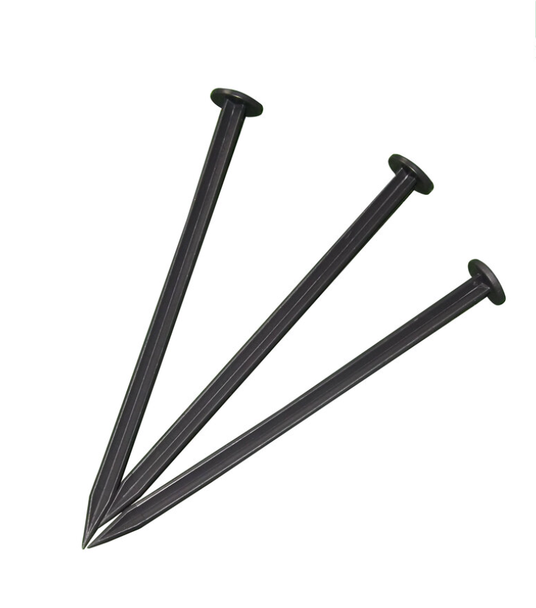 Plastikinės vejos bortelio vinys, juodos sp., 27 x 5 cm, 50 VNT ...
