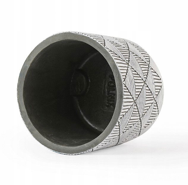 Keraminis vazonas ETNO, apvalus, pilkos sp., 14 x 15 cm - ermitazas.lt