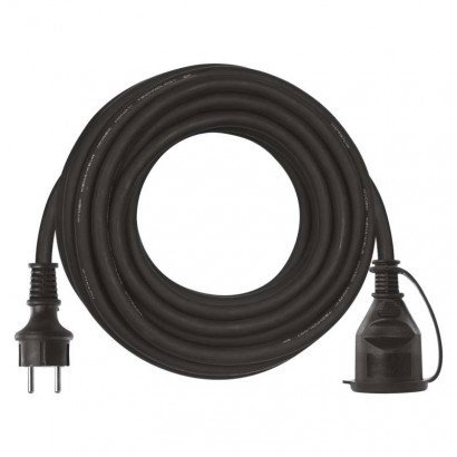 Ilgiklis EMOS, 1 lizdas, 10 m, 3x2.5 mm2, IP44 juodos sp. - ermitazas.lt