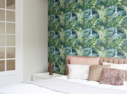 Viniliniai tapetai flizelino pagrindu GRANDECO ANTIGUA PALM ALL-OVER ...