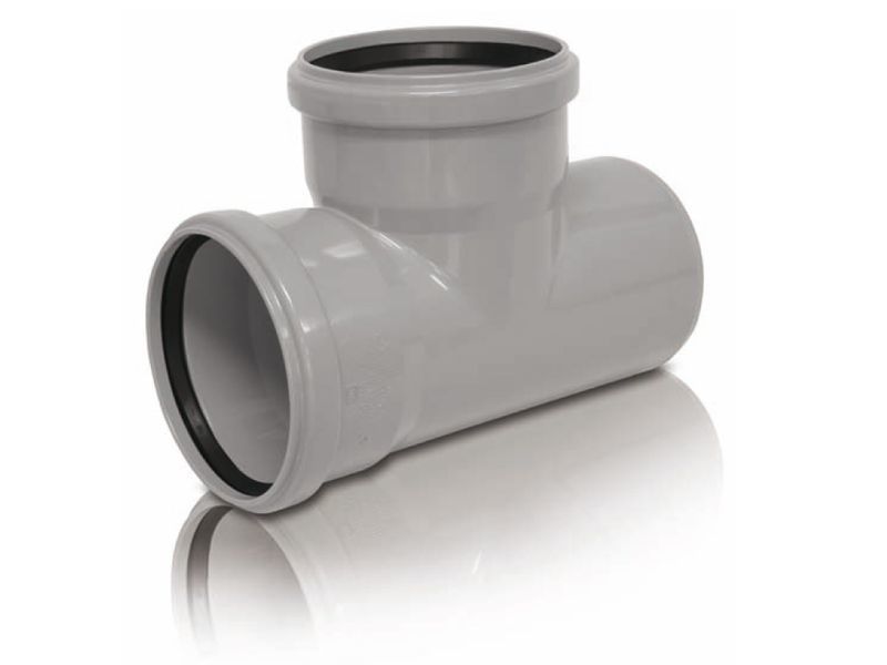 PP HT vidaus kanalizacijos trišakis PIPELIFE, DN110 x 110 x 90°, pilkos sp. - ermitazas.lt
