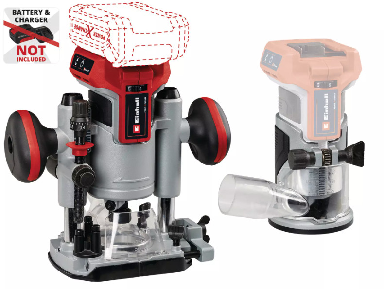 Akumuliatorinė freza EINHELL TP-RO 18 Set Li BL-Solo, 18 V, 30 mm, be ...