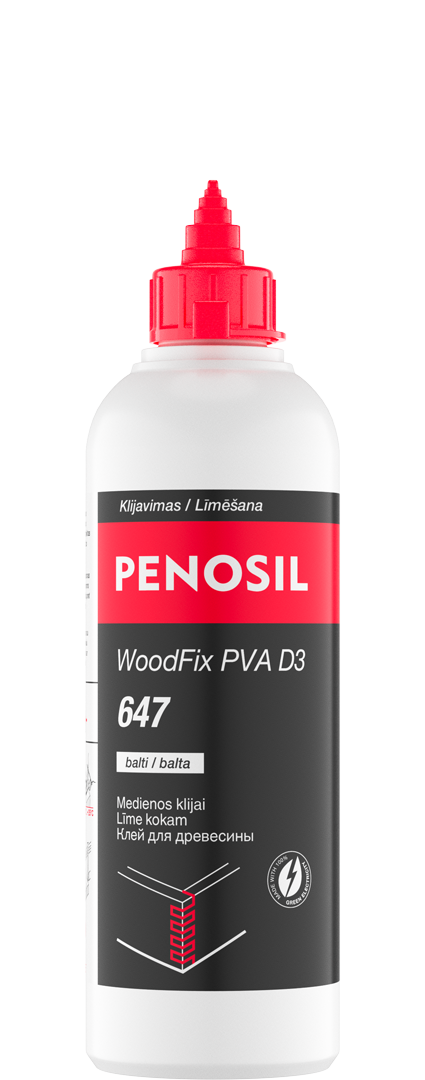 Medienos klijai PENOSIL Woodfix PVA D3 647, baltos sp., 500 ml ...