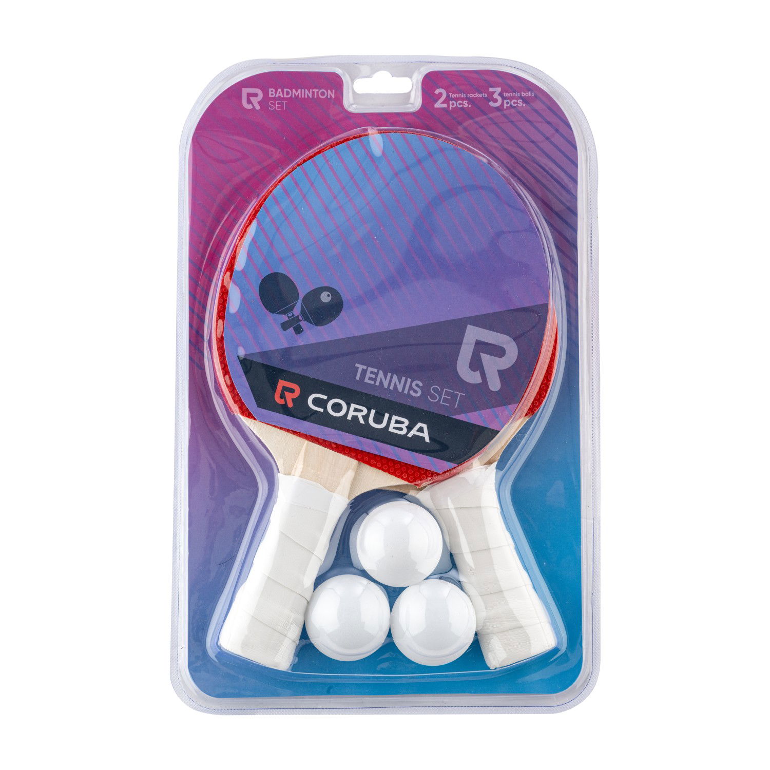 Stalo teniso rinkinys CORUBA, 2 raketės + 3 kamuoliukai - ermitazas.lt