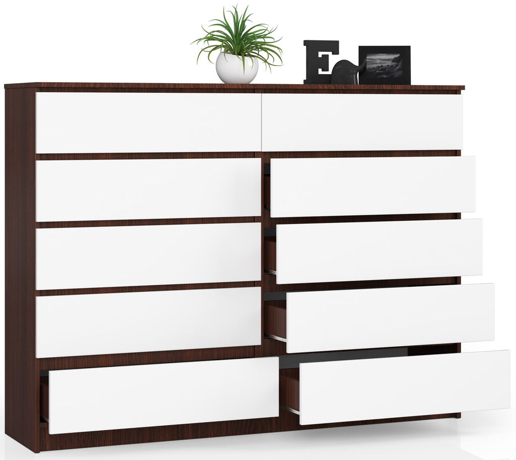 Komoda K160, ruda / baltos sp. - ermitazas.lt