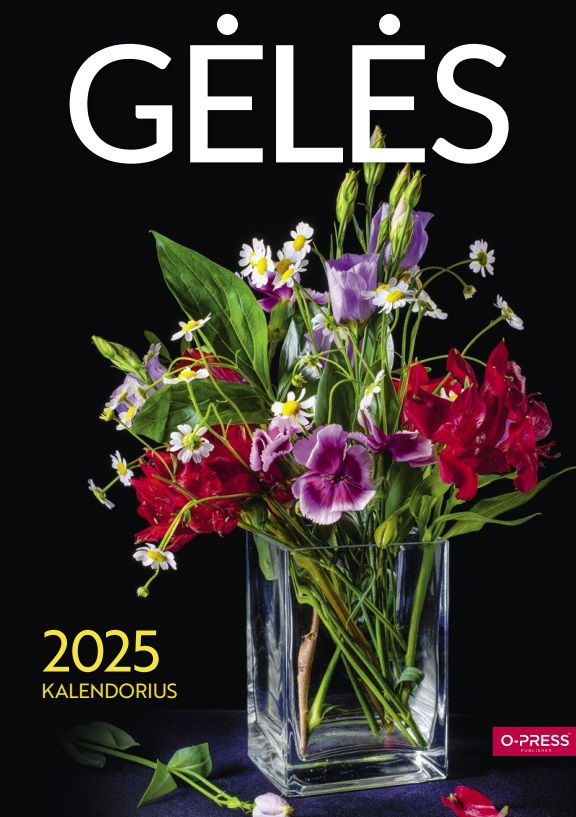 Kalendorius 2025 GĖLĖS A4 O-PRESS - ermitazas.lt