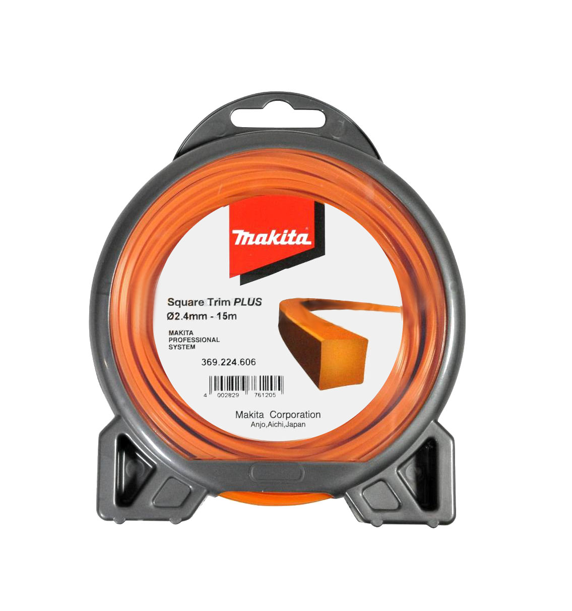 Kvadratinis žoliapjovės pjovimo lynas MAKITA, 2,4 mm, 15 m - ermitazas.lt