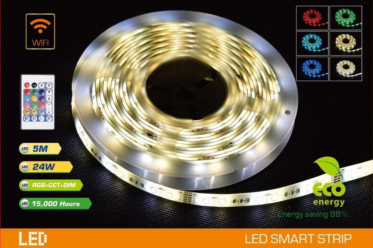 LED juostos rinkinys SPECTOR LIGHT, 24 W, RGB+CCT, dimeriuojamas, Smart ...