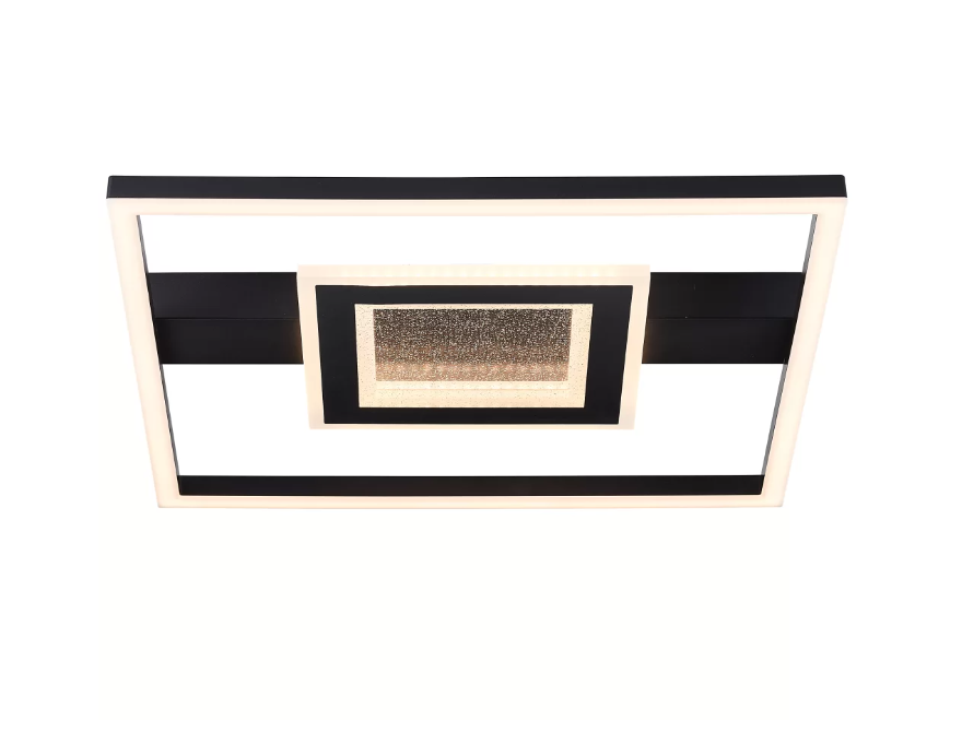 Lubinis LED šviestuvas BRILLIANT QUEENS, 30 W, 3000 K, 3500 lm, juodos sp, 37,5x37,5x5cm ...