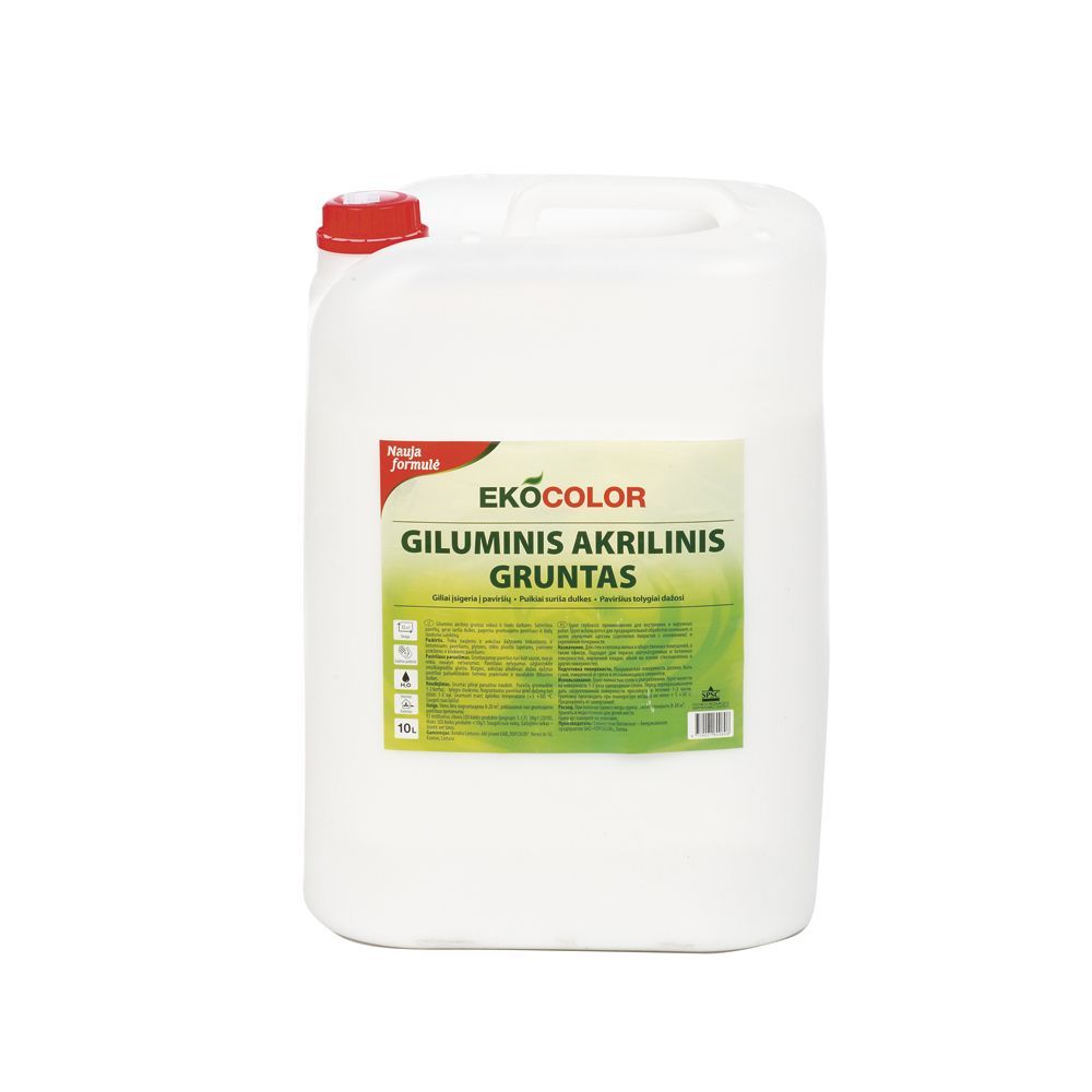 Giluminis akrilinis gruntas EKOCOLOR, 10 l - ermitazas.lt