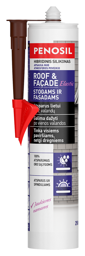Stogų ir fasadų elastingas hermetikas PENOSIL ROOF & FACADE Elastic, rudos sp., 290 ml ...