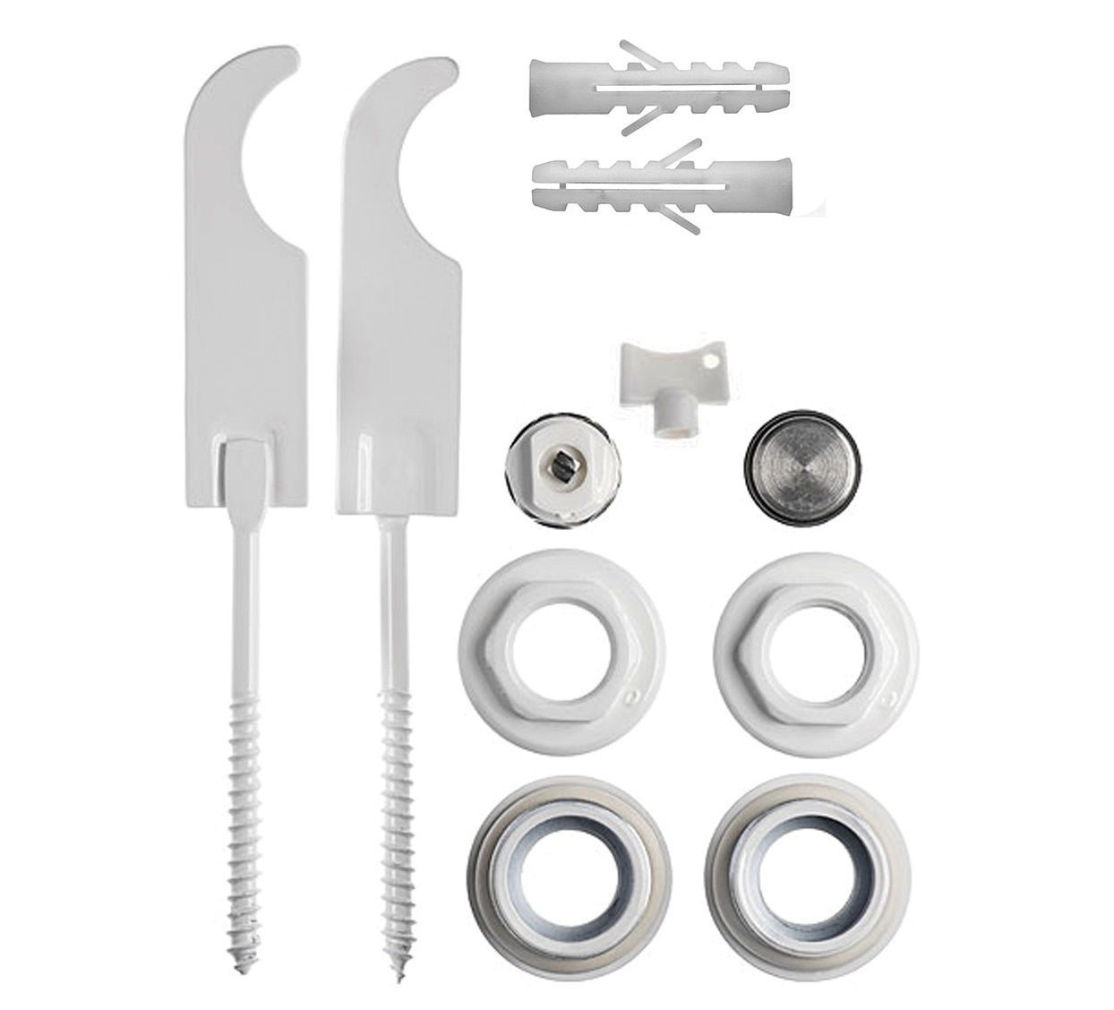 Aliuminio radiatoriaus priedų rinkinys su laikikliais - ermitazas.lt