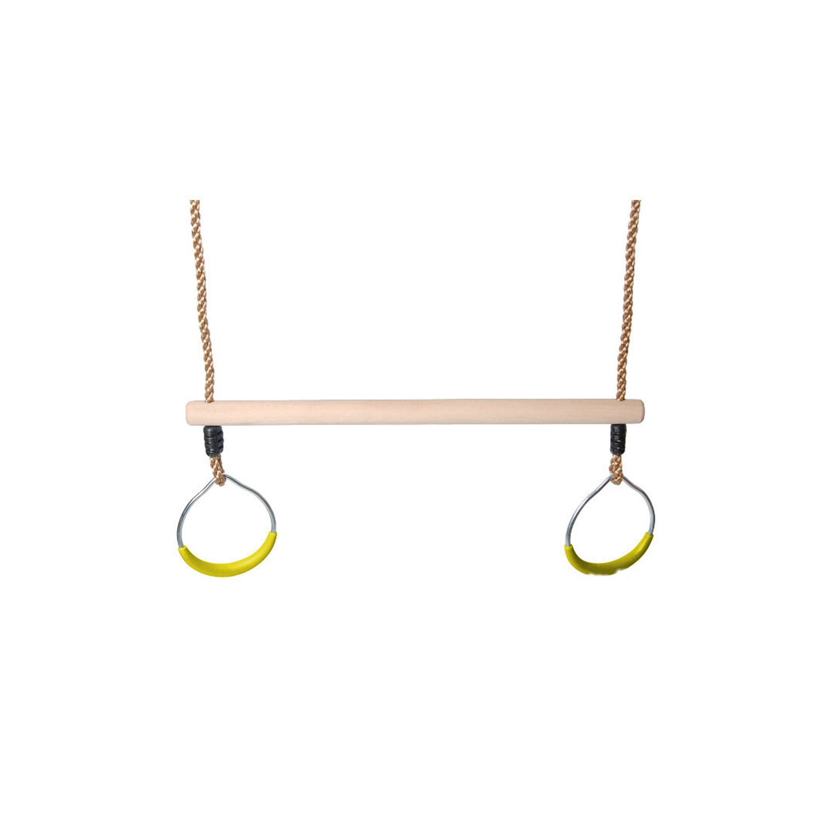 Trapecija su metaliniais žiedais, geltona - ermitazas.lt