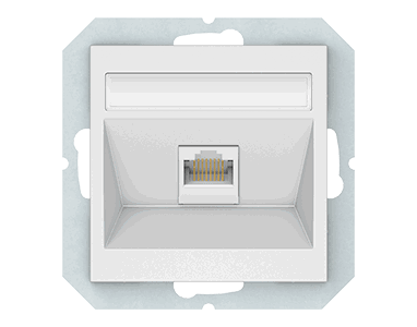 Kompiuterio lizdas 1 vietos (RJ45 CAT6e UTP) QR1000, be rėmelio, baltos ...