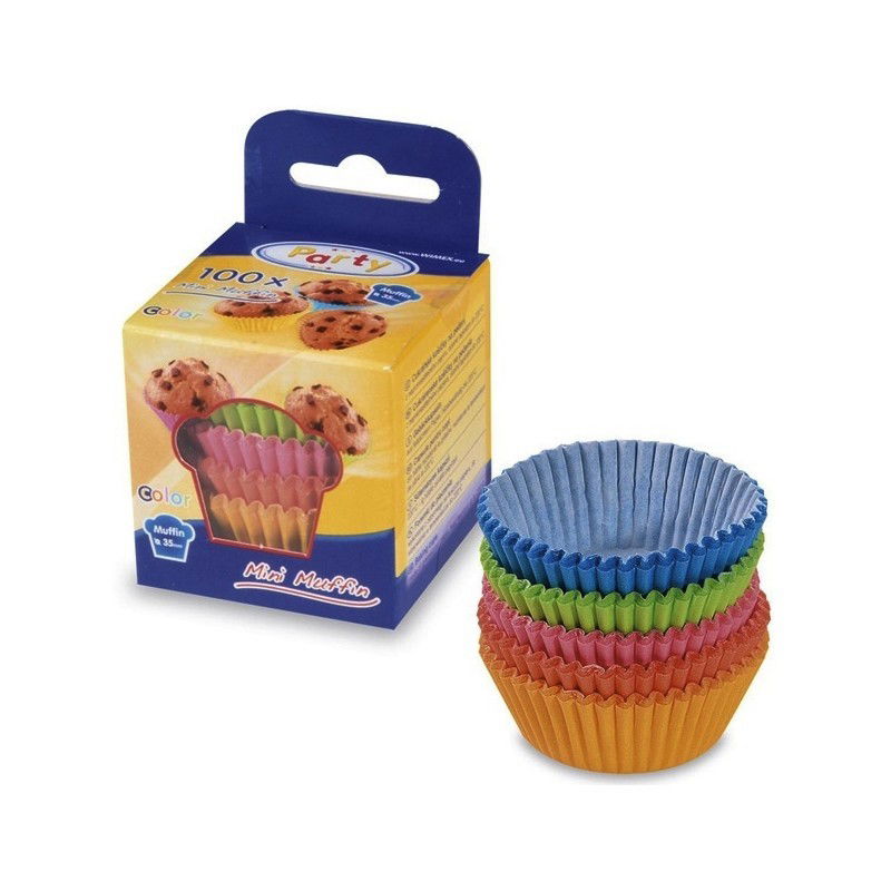 Popierinės kepimo formelės, spalvotos, 3,4 x 2,1 cm, 100 vnt ...