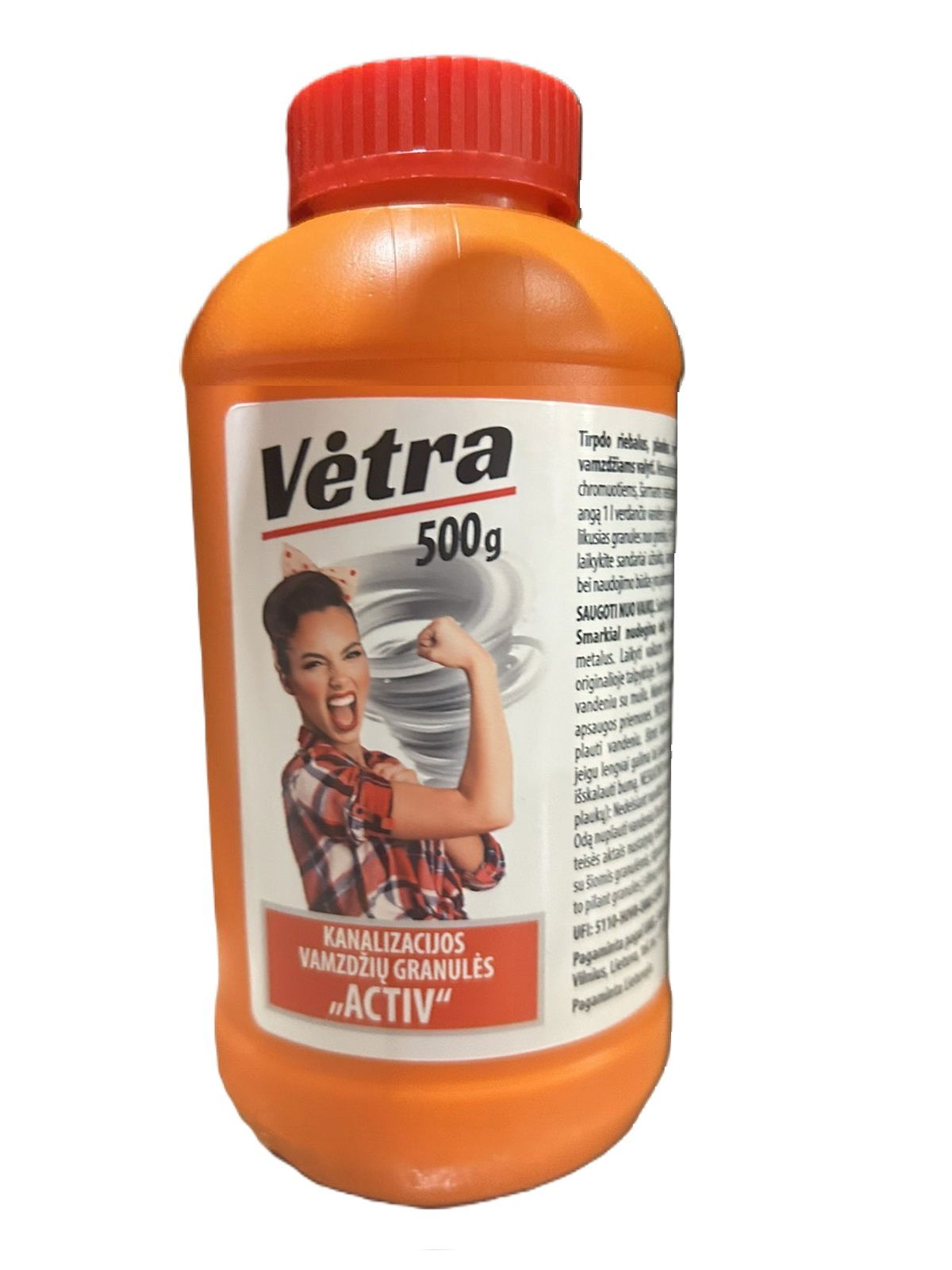 Kanalizacijos vamzdžių valiklis verdančios granulės VĖTRA ACTIV, 500 g - ermitazas.lt