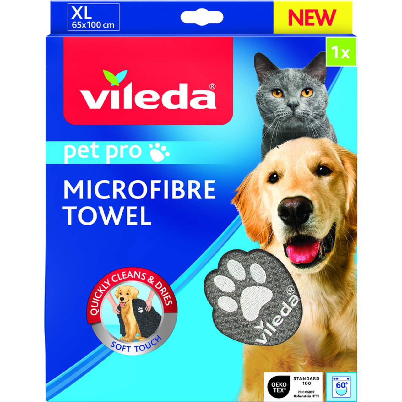 Mikropluošto rankšluostis gyvūnams VILEDA PET PRO, XL dydis - ermitazas.lt