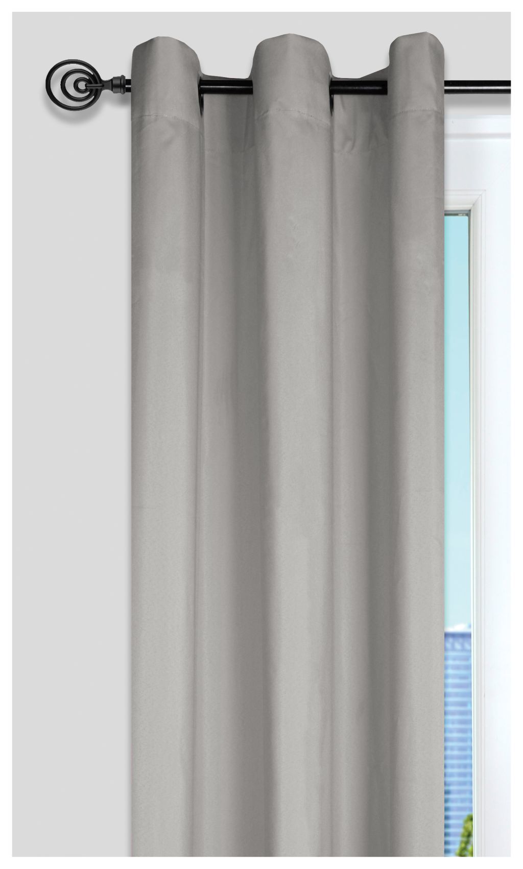 Naktinė užuolaida NELSON, su žiedais, šviesiai pilkos sp., 135 x 240 cm ...