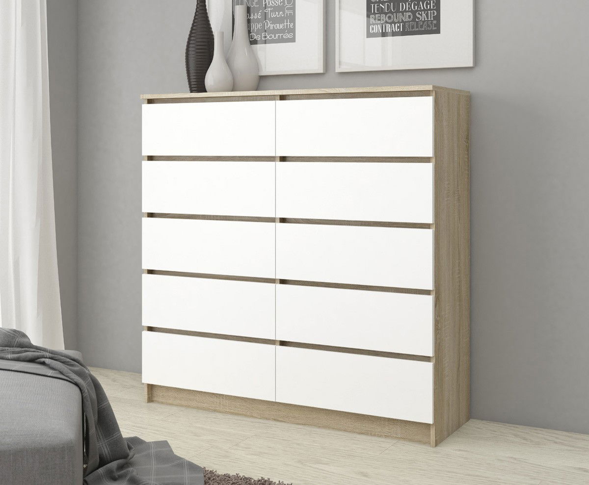 Komoda K120, Sonomos ąžuolo / balta sp. - ermitazas.lt