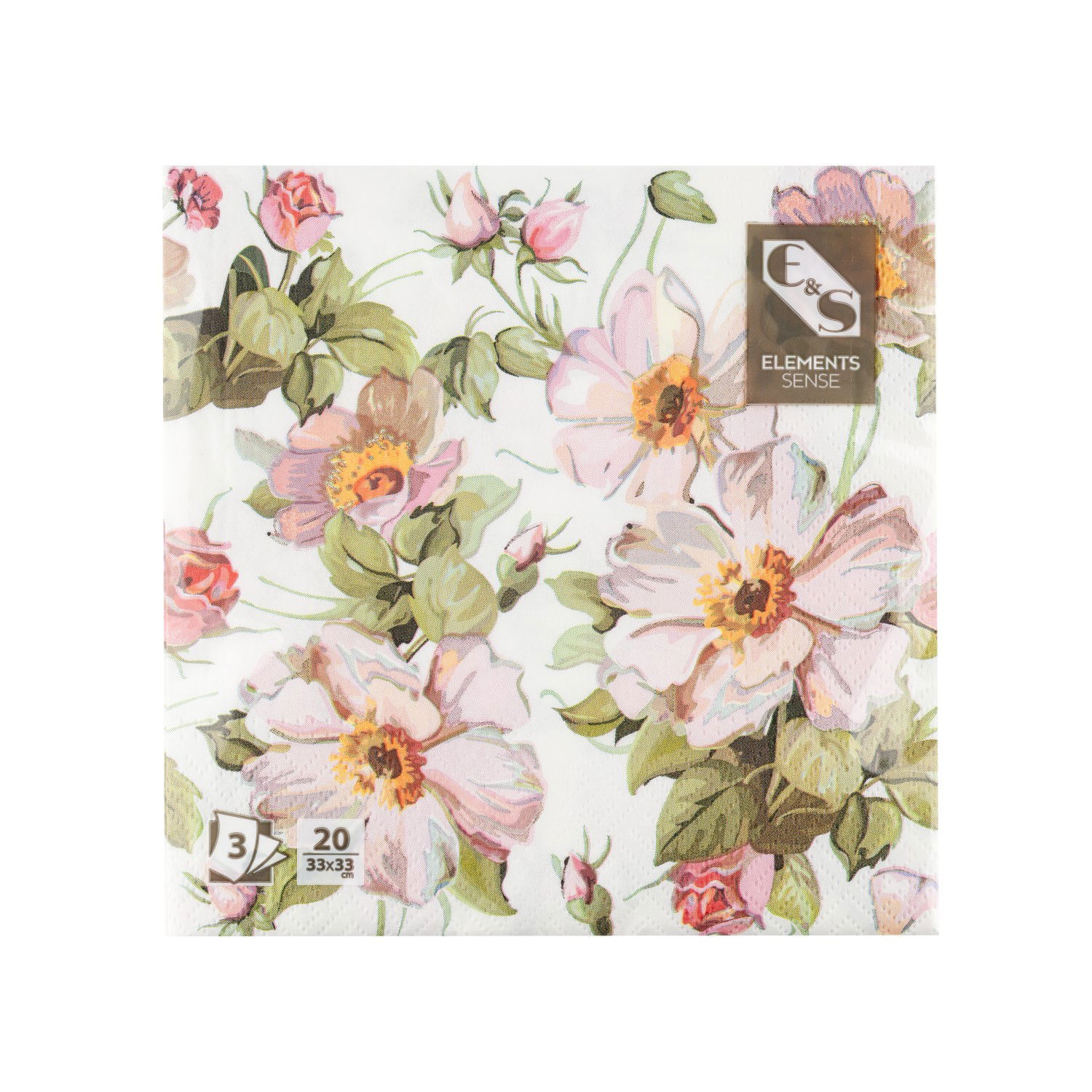 Stalo servetėlės ILAJA, 33 x 33 cm, 3 sl., 20 vnt - ermitazas.lt