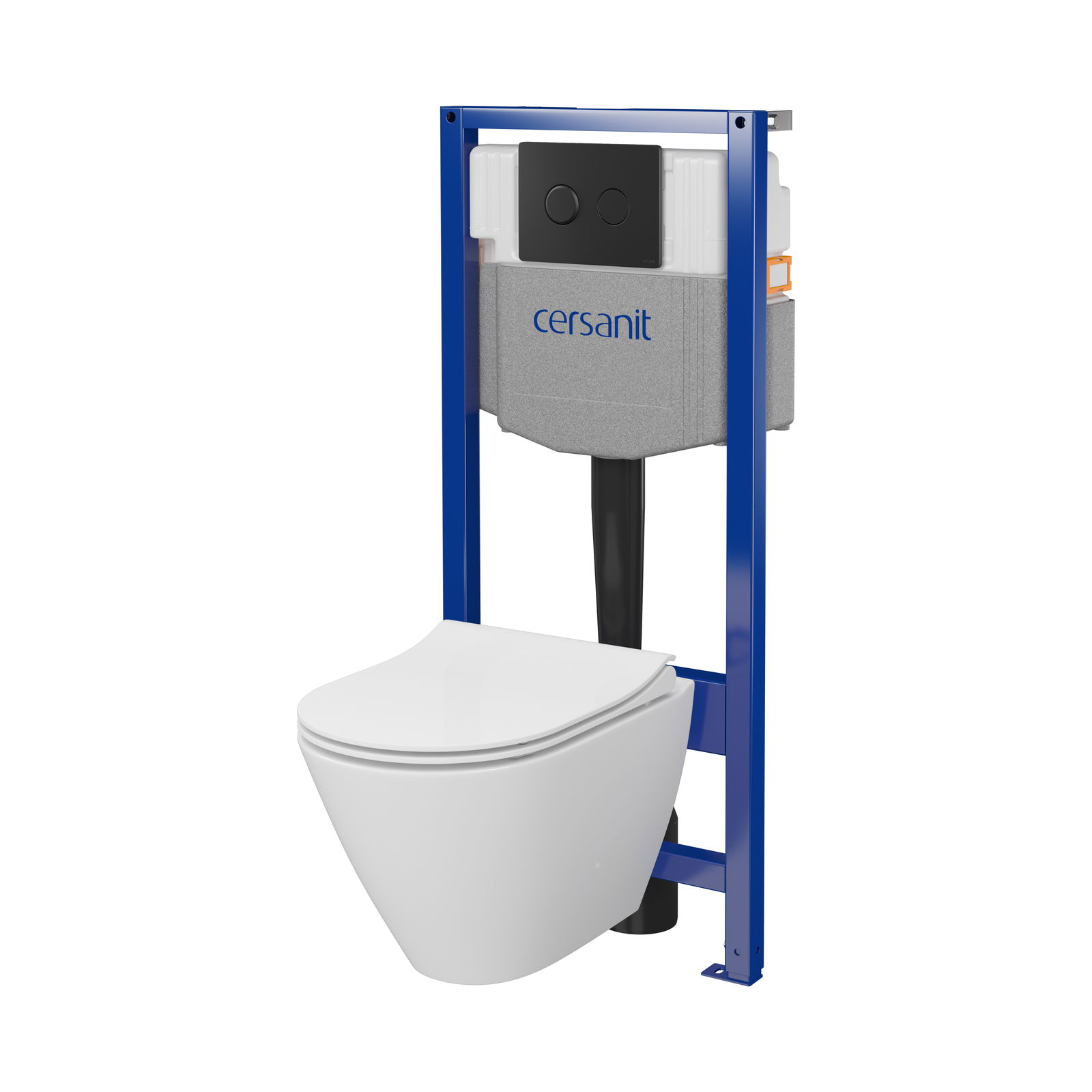 Unitazo komplektas CERSANIT CAPRI BLACK N, potink. rėmas, unit., l ...