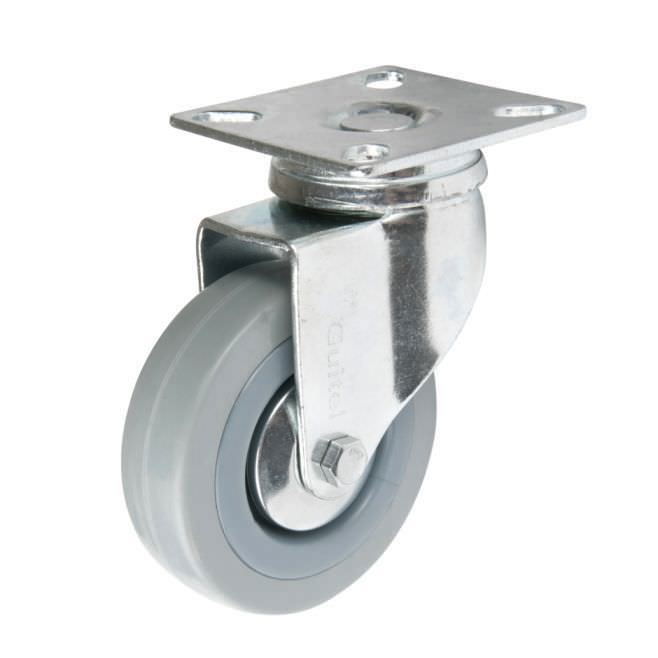 Vežimėlio ratukas, Ø75 mm, su stabdžiu, 60 kg - ermitazas.lt