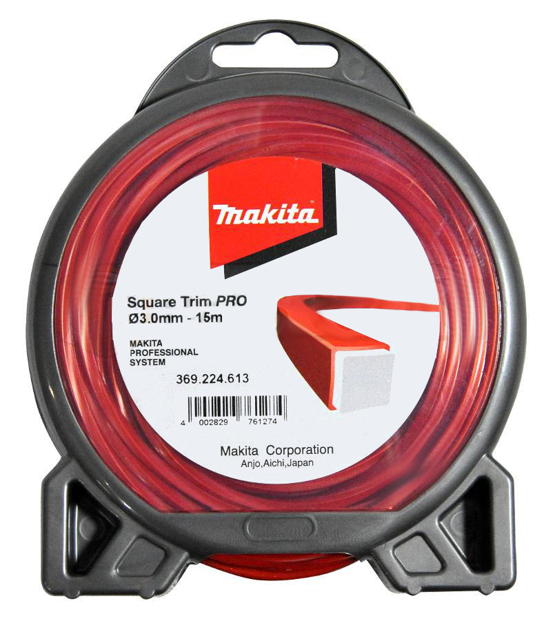 Kvadratinis žoliapjovės pjovimo lynas MAKITA, 3,0 mm, 15 m - ermitazas.lt
