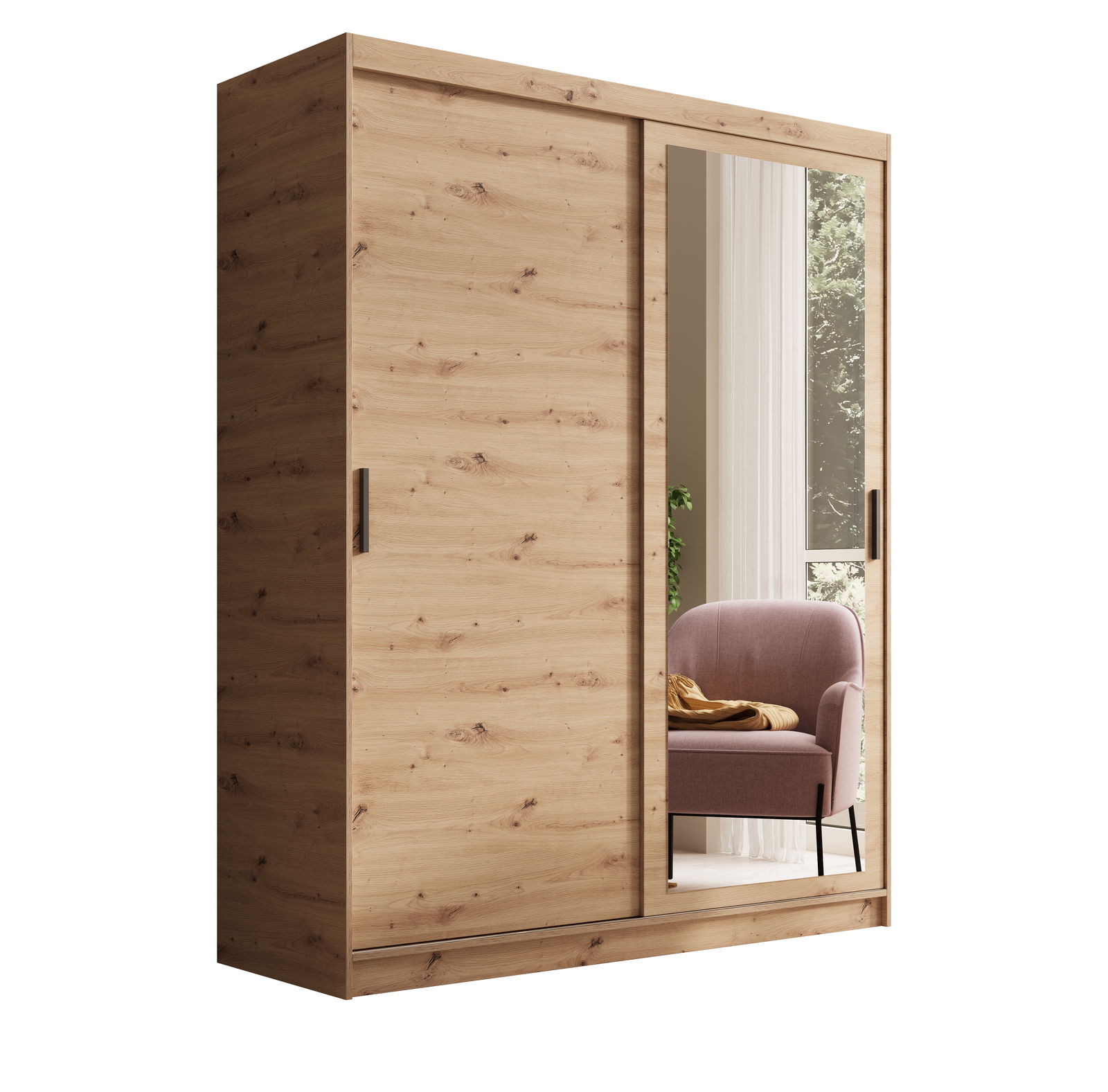 Spinta su veidrodžiu Hailey 160, ąžuolo - ermitazas.lt