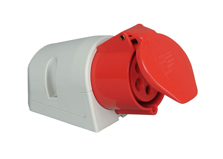 Kištukinis lizdas PCE, 5 polių, 3 fazių, 16 A, raudonos sp. - ermitazas.lt