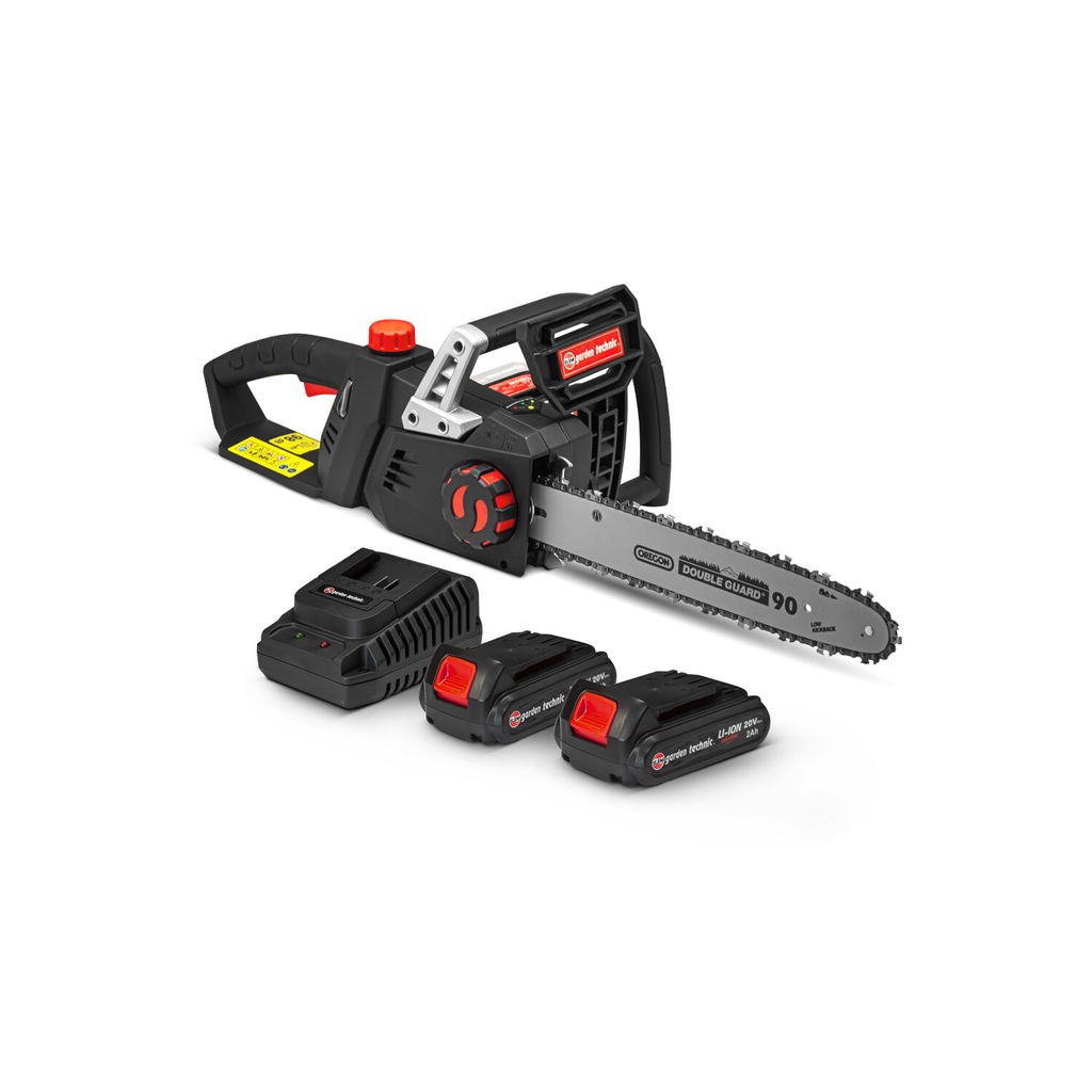 Akumuliatorinis grandininis pjūklas ELEM, 2 x 20 V, 2 x 2,0 Ah, 40 cm ...