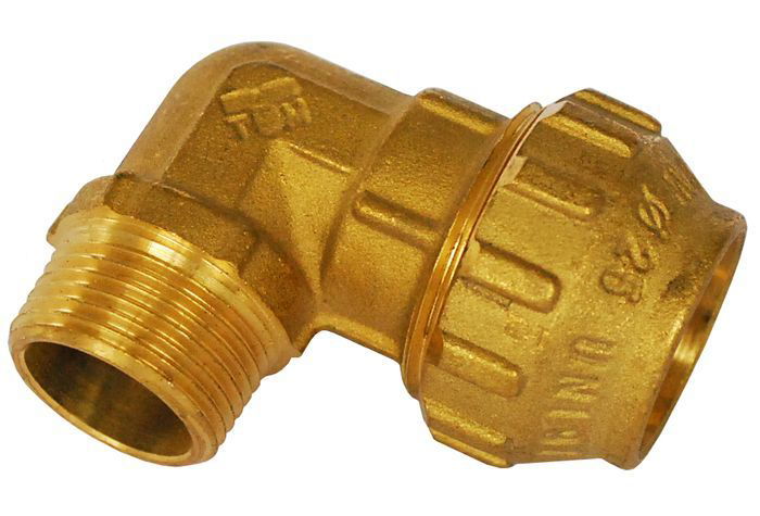 PE vamzdžio alkūnė, DN25 x 3/4, išor. sr., žalvarinė - ermitazas.lt