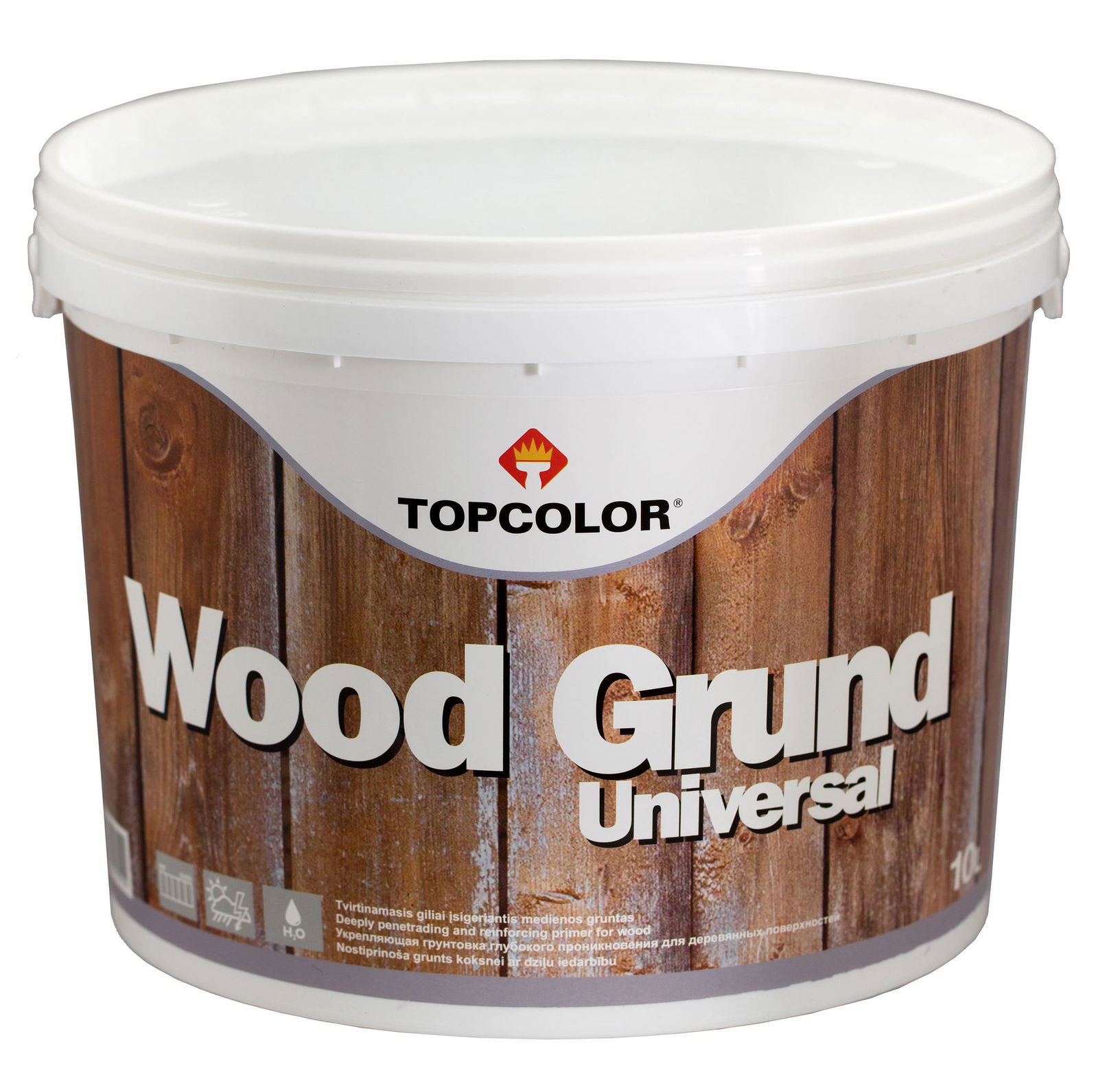Medienos gruntas TOPCOLOR WOOD GRUND UNIVERSAL, 10 l - ermitazas.lt