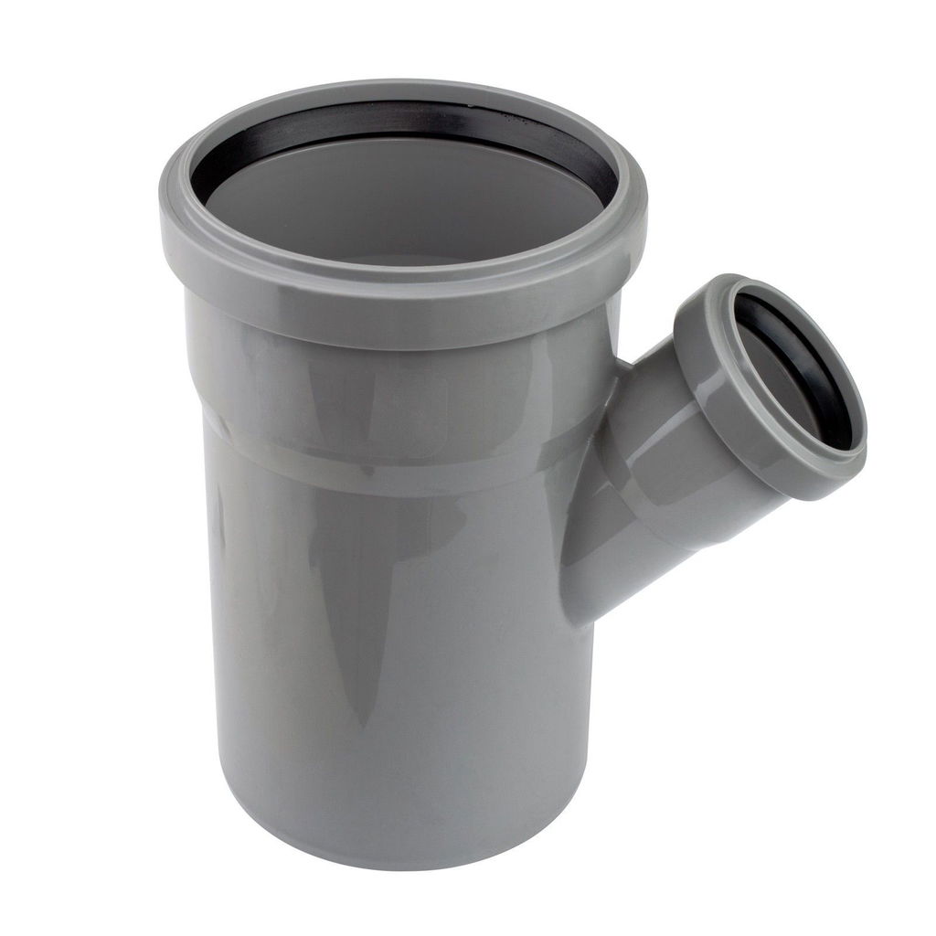 PP HT vidaus kanalizacijos trišakis PIPELIFE, DN110 x 50 x 45°, pilkos sp. - ermitazas.lt