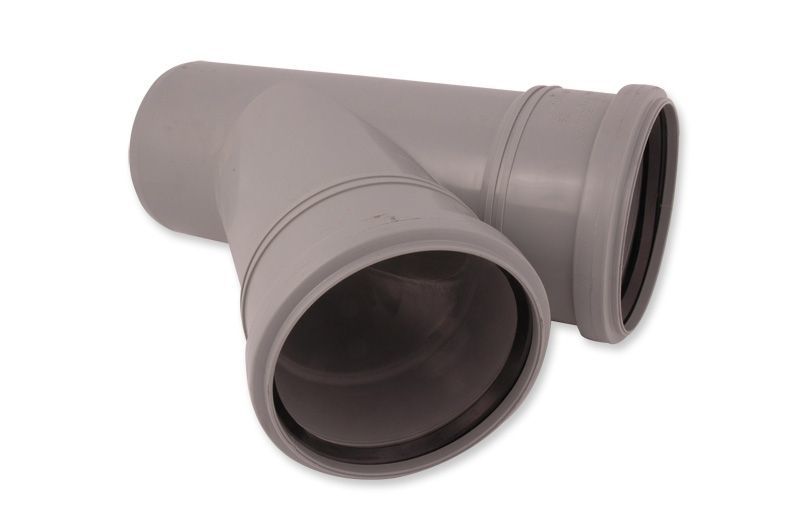PP HT vidaus kanalizacijos trišakis PIPELIFE, DN110 x 110 x 45°, pilkos sp. - ermitazas.lt