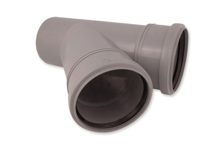 PP HT vidaus kanalizacijos trišakis PIPELIFE, DN110 x 110 x 45°, pilkos sp. - ermitazas.lt