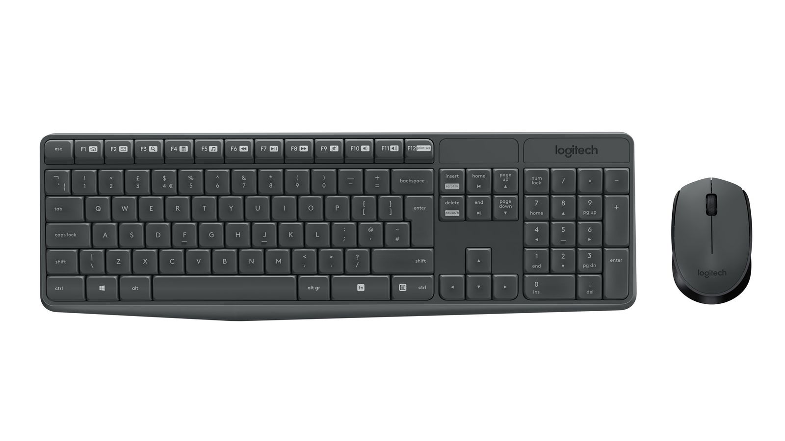 Klaviatūra Logitech MK235 EN, juoda/pilka, belaidė - ermitazas.lt