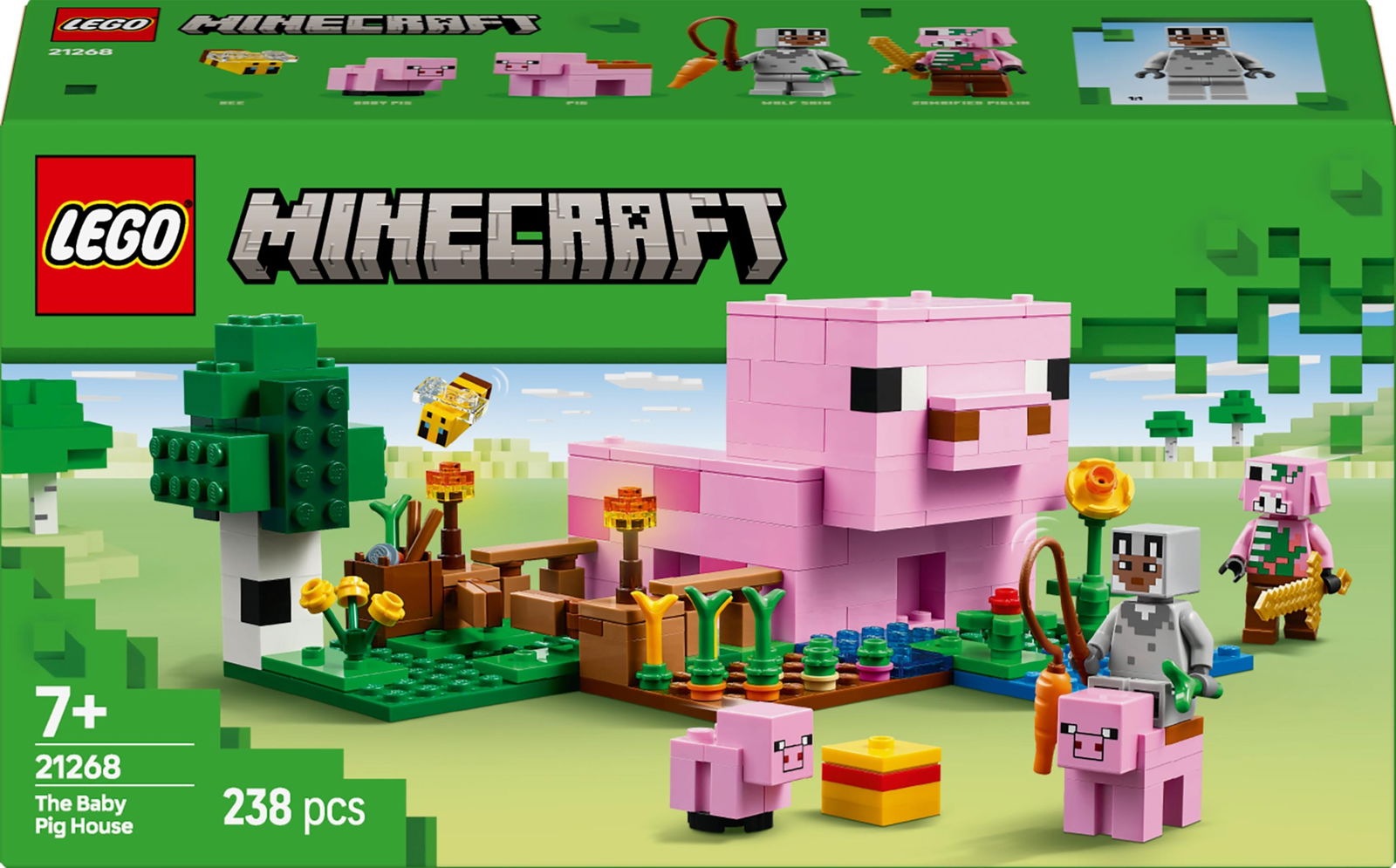 Konstruktorius LEGO® Minecraft The Baby Pig House, 21268 - ermitazas.lt