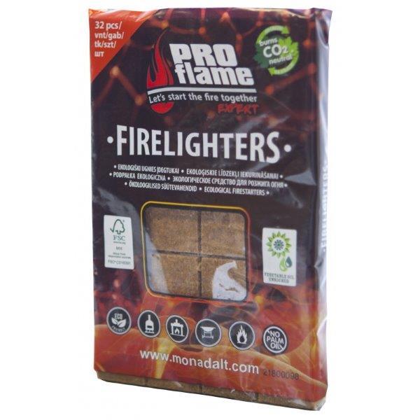 PROflame EXPERT ekologiški ugnies įdegtukai, 32 vnt. - ermitazas.lt