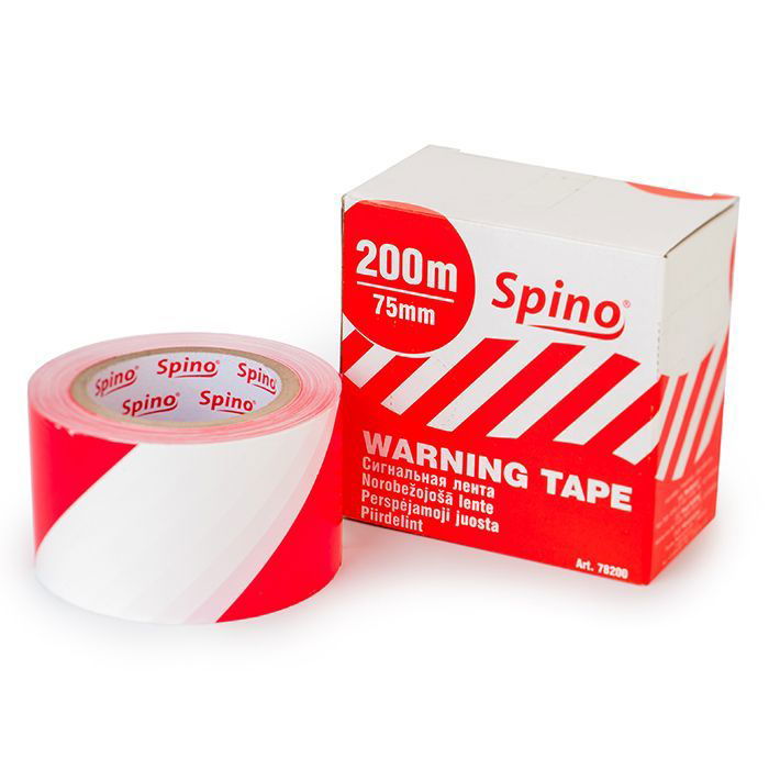 Įspėjančioji STOP juosta SPINO, 0,075 x 200 m, raudona-balta, nelipni ...